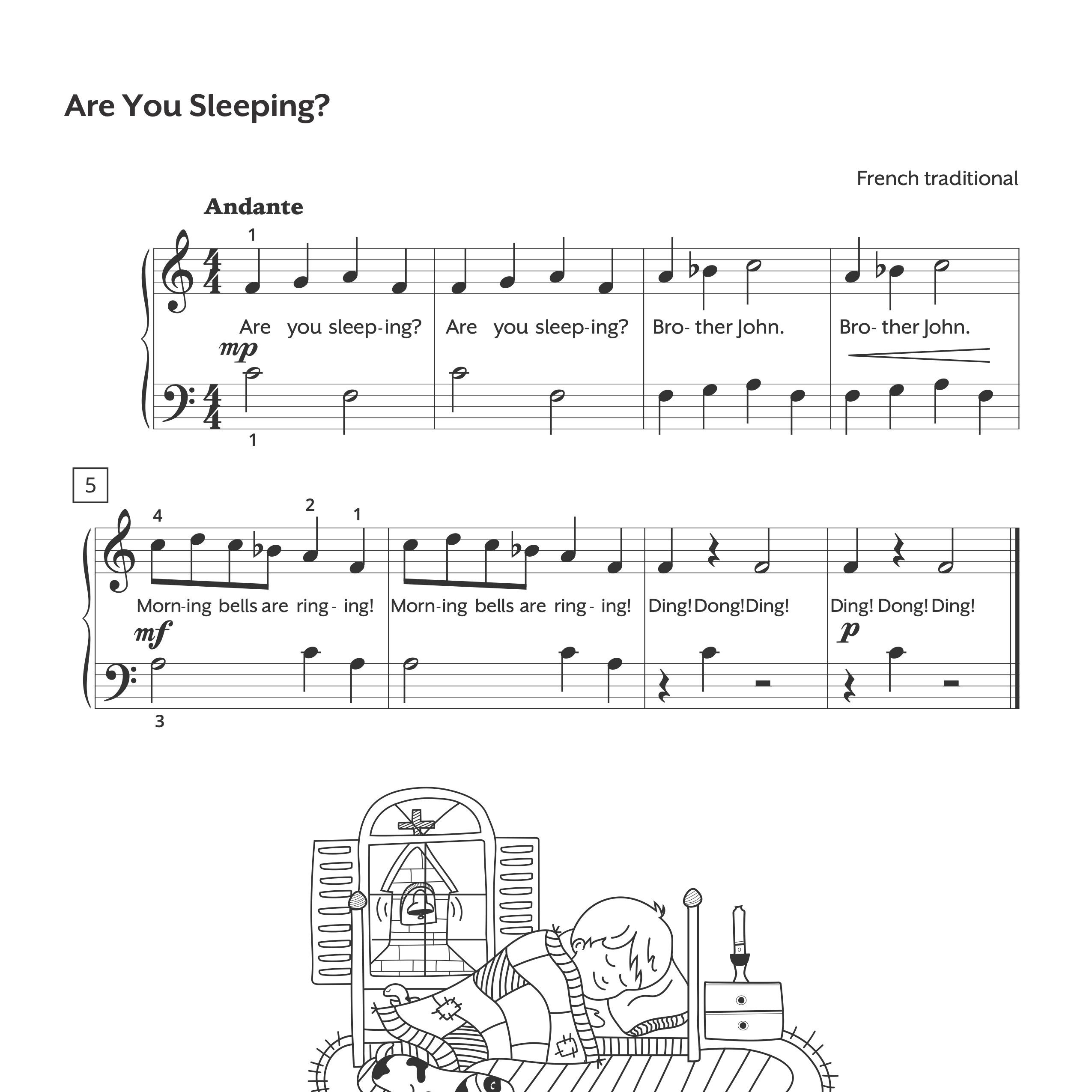 Are You Sleeping? | Easy Piano Sheet Music - Hoffman Academy
