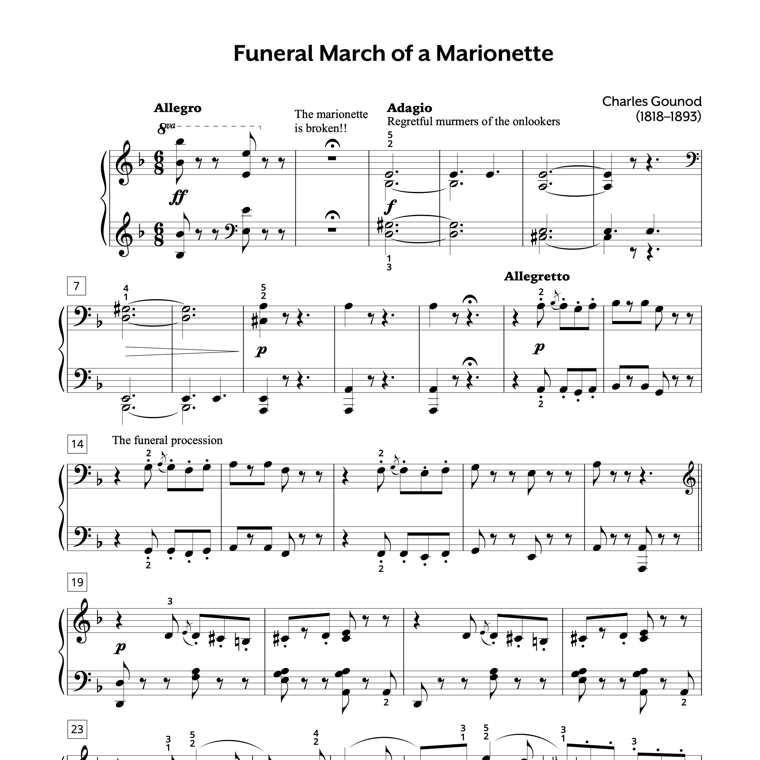 Funeral March of a Marionette | Sheet Music | Charles Gounod - Hoffman ...